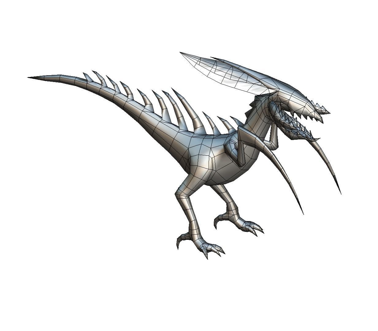 3D model Low Poly Monster Green Alien Dino VR / AR / low-poly | CGTrader