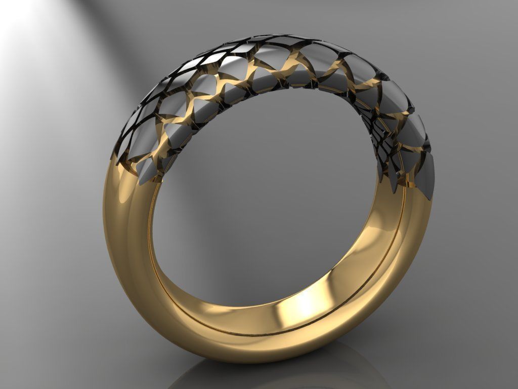 Ring 3D Print 3D print model 3D model gold with intricate pat... 3D ...