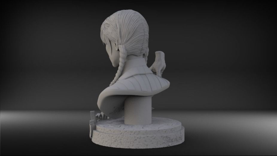 Wednesday addam Jenna Ortega Netflix 3D model 3D printable | CGTrader