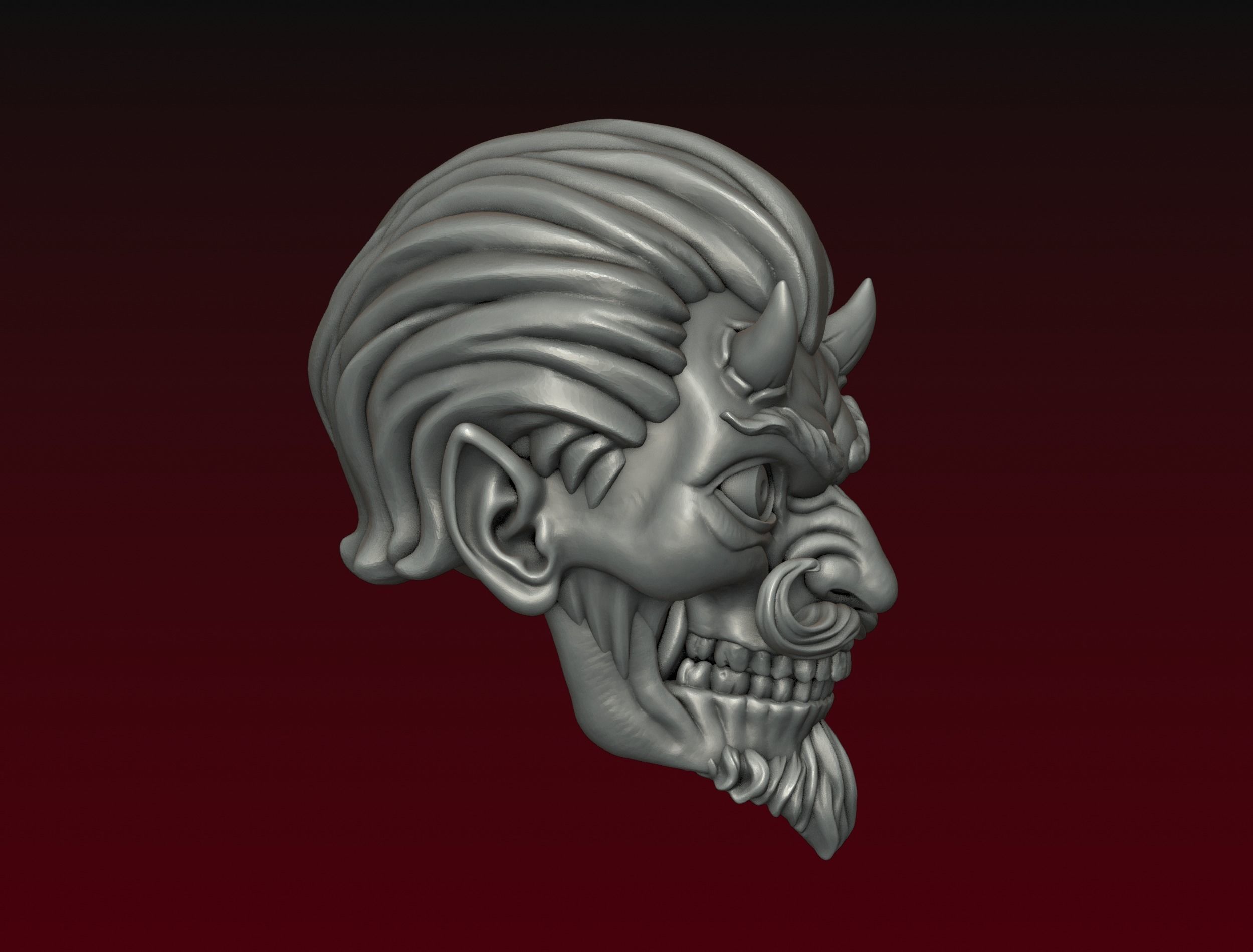 Devil Head Demon Head 3D model 3D printable | CGTrader