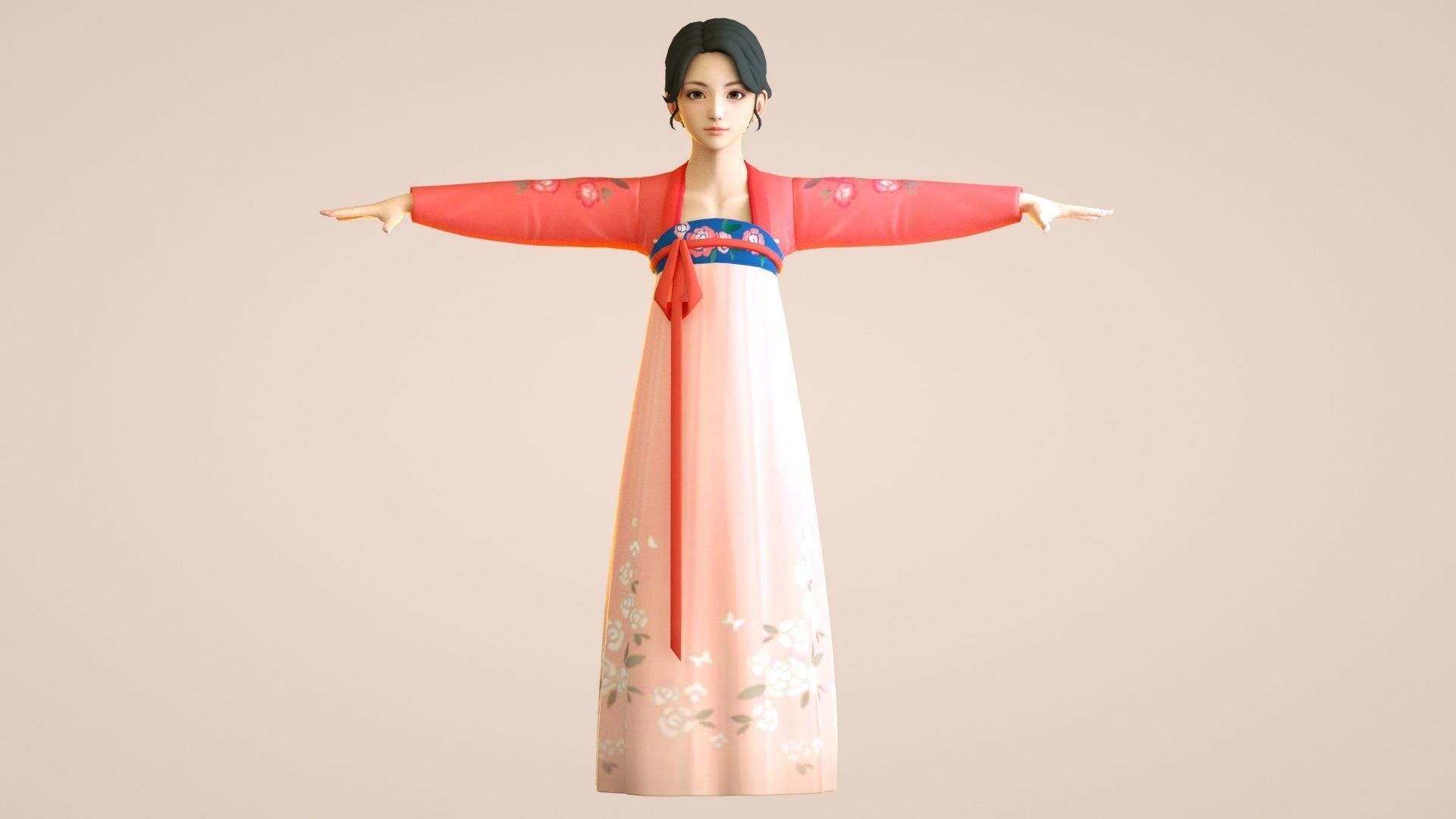 Cartoon Hanfu girl Hanfu chest-length skirt 3D model | CGTrader