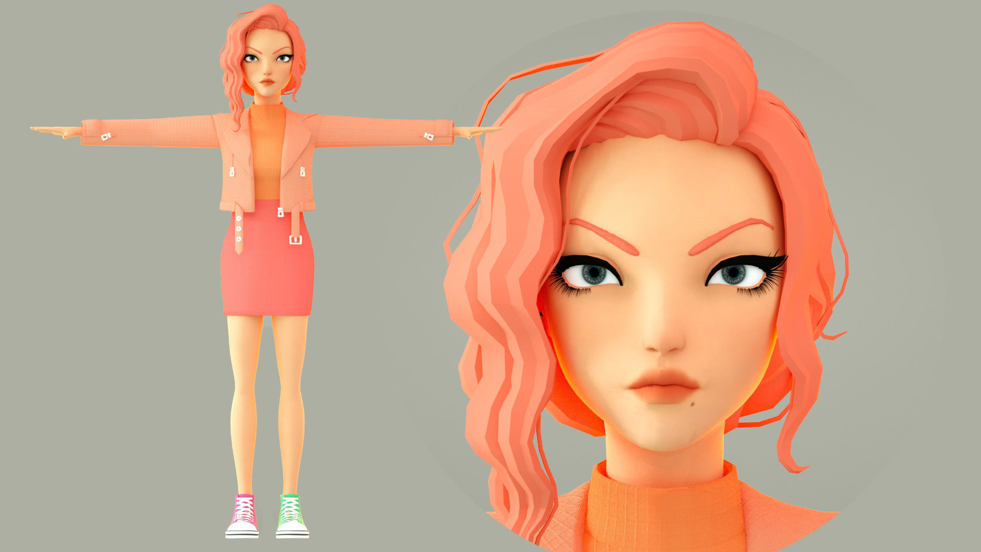 cartoon female girl woman professional agent 3D model | CGTrader