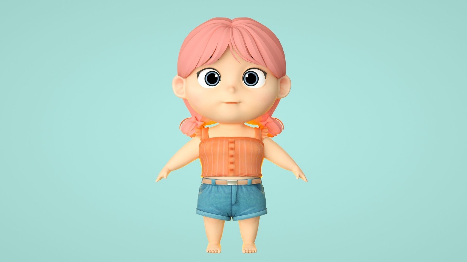cartoon girl girl child girl little girl baby baby 3D model | CGTrader