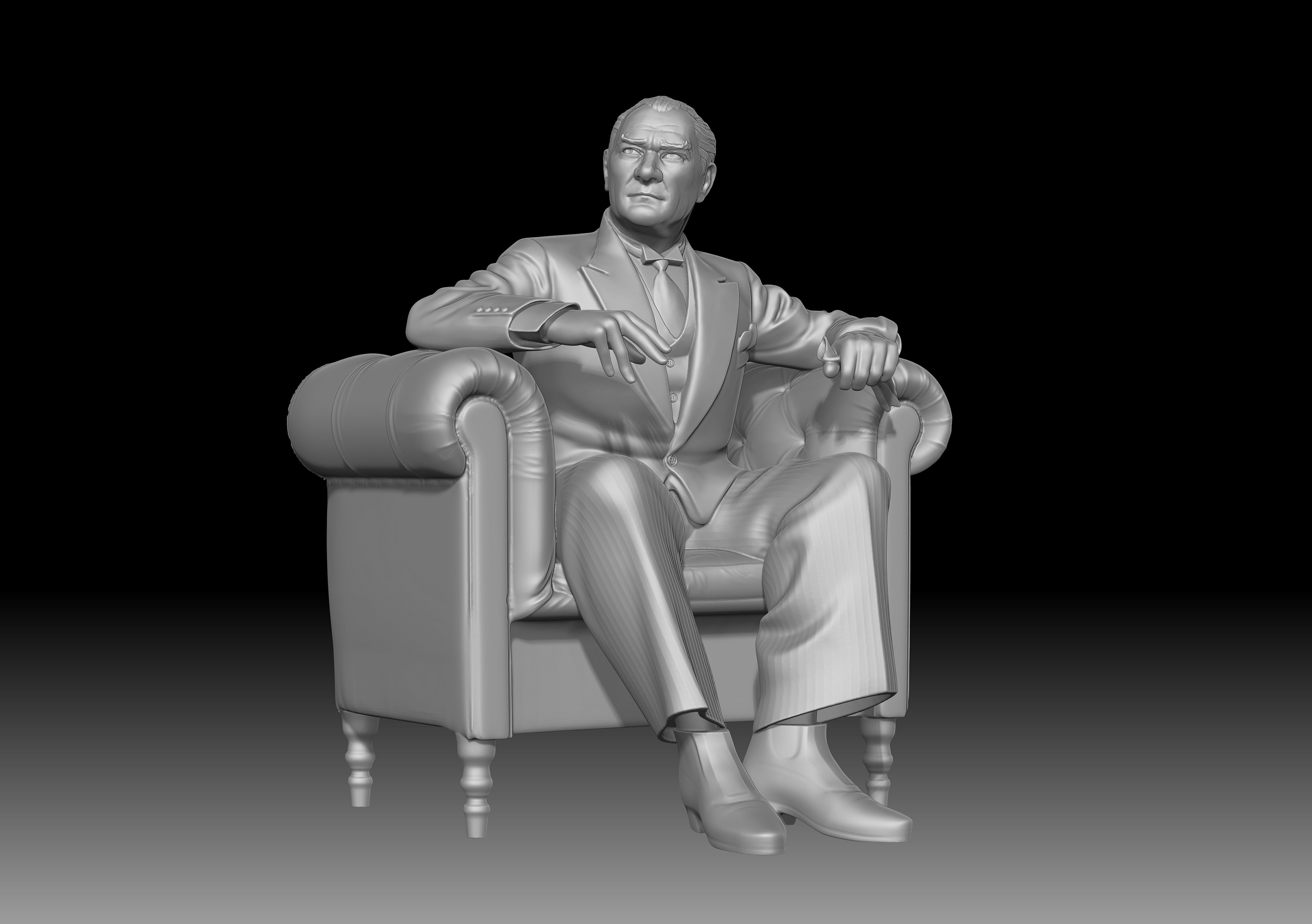 Mustafa Kemal Ataturk 3D model 3D printable | CGTrader