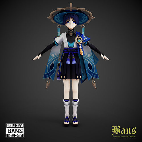 3D model EXCLUSIVE EDITION RIGGED CHARACTER WANDERER VR / AR / low-poly ...