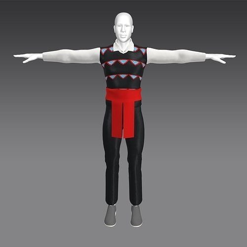 outfit for Hmong man 3d cartoon 3D model | CGTrader