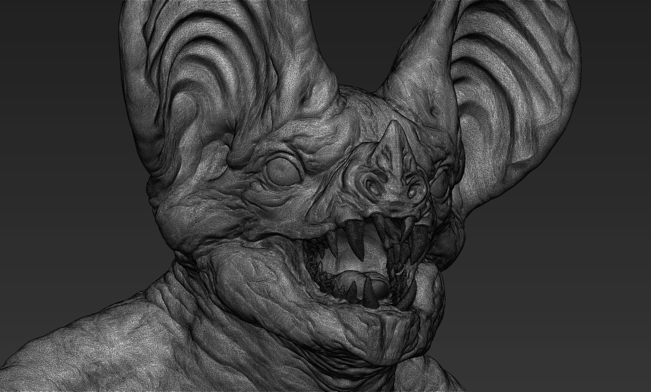 Bat Creature Bust 2 3D model | CGTrader