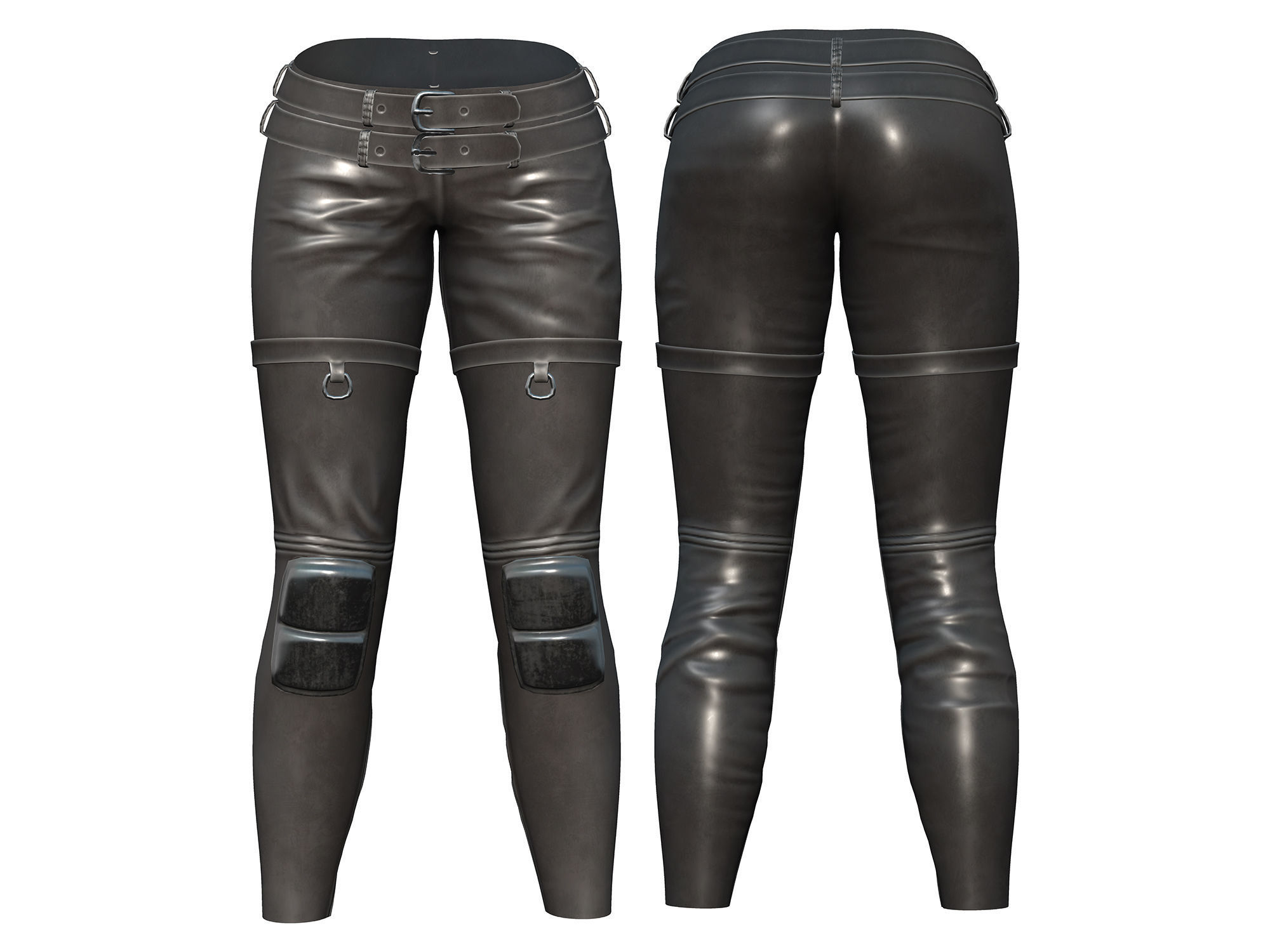 3D model Black Leather Combat Rider Outfit VR / AR / low-poly | CGTrader