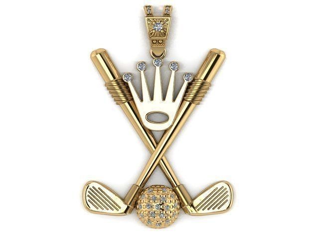 Golf Clubs pendant 3D model 3D printable | CGTrader