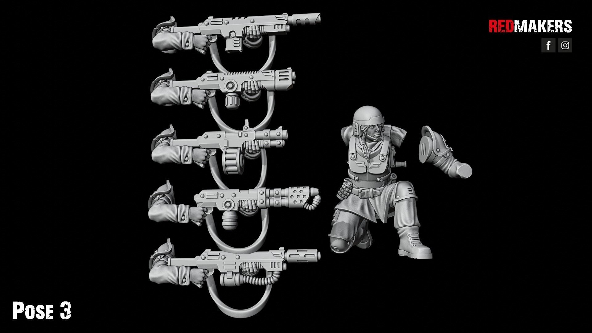 Shock Troops - Female Squad of the Imperial Force 3D model 3D printable | CGTrader