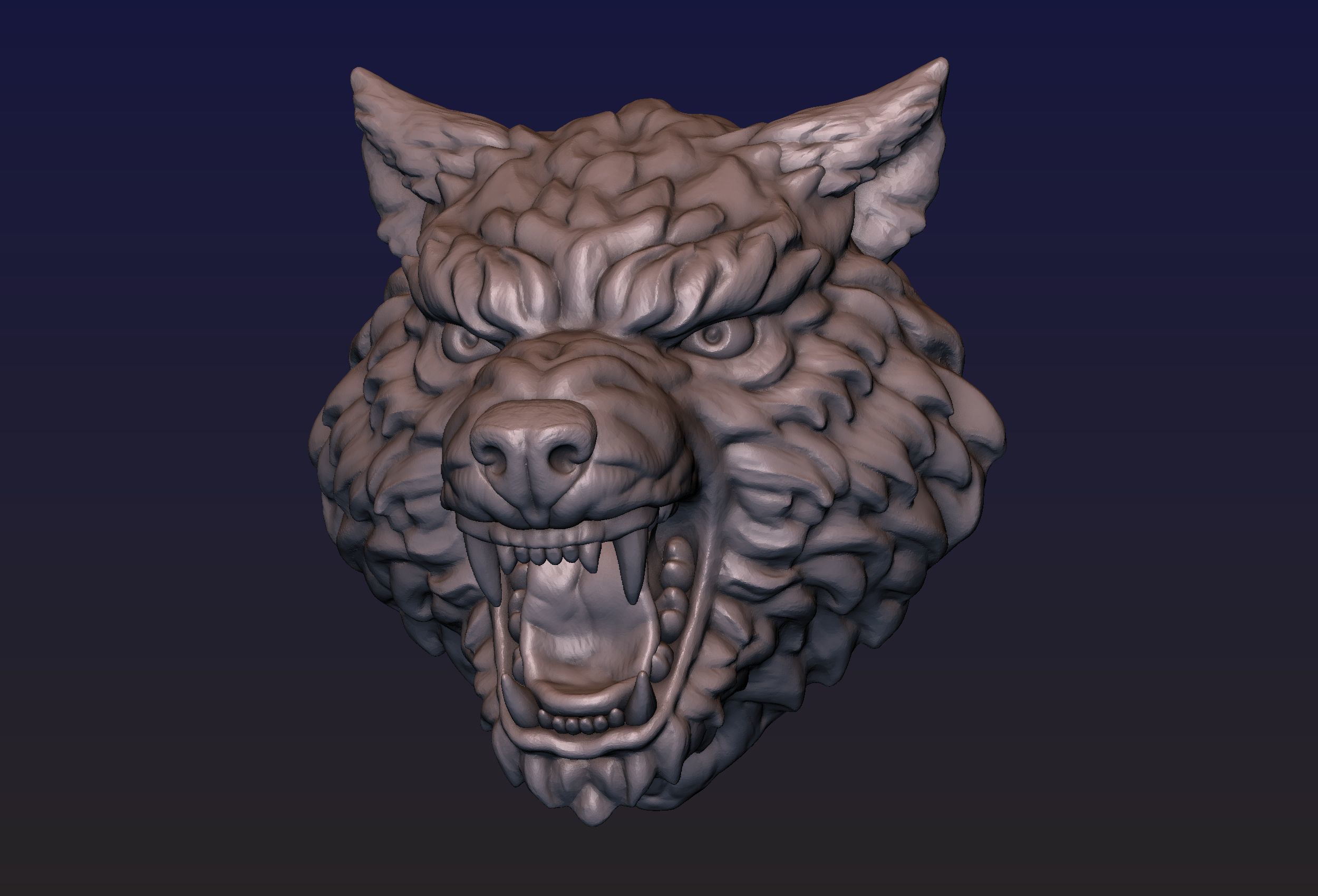 Wolf Head 3D model 3D printable | CGTrader