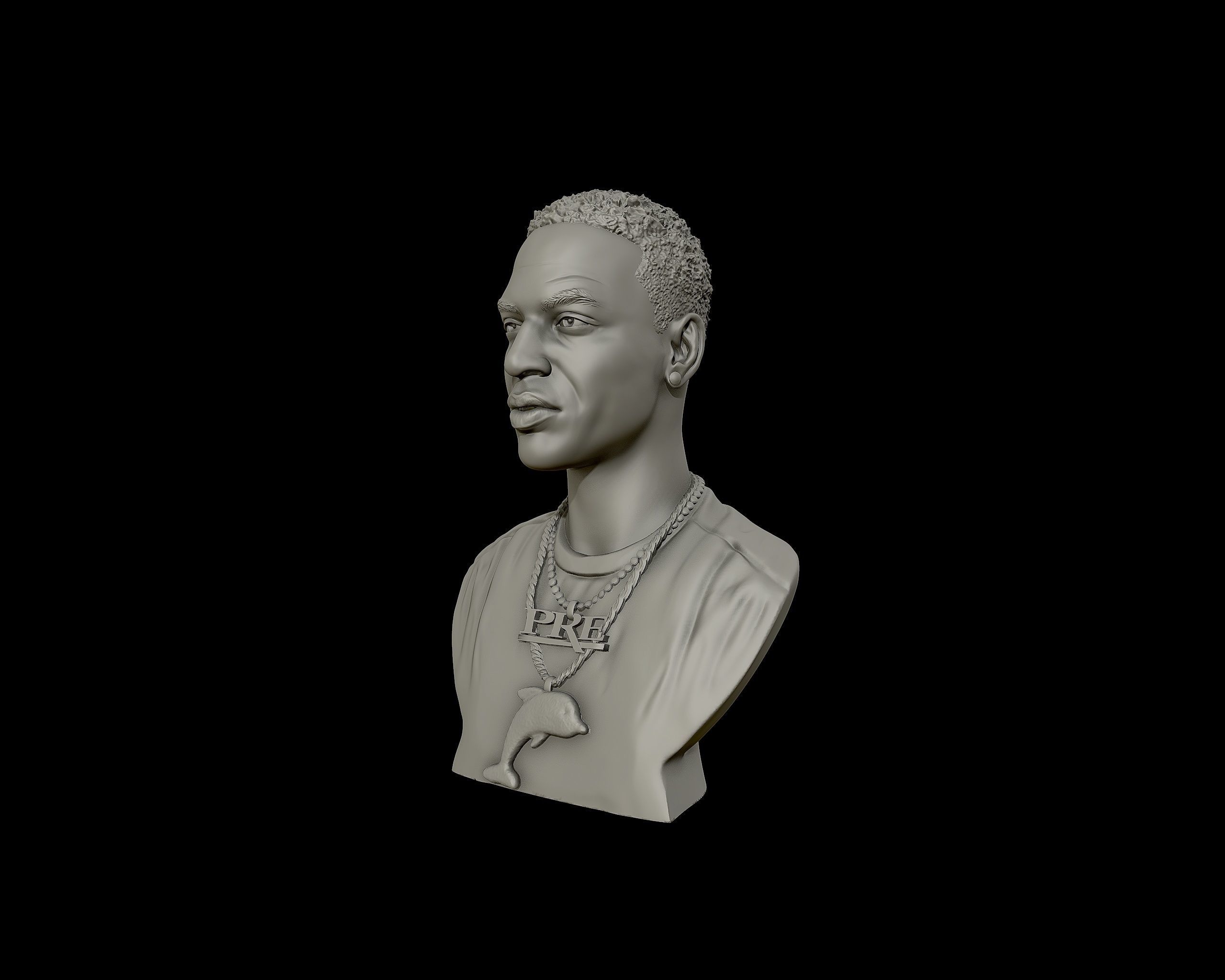 Young Dolph Bust 3D model 3D printable | CGTrader
