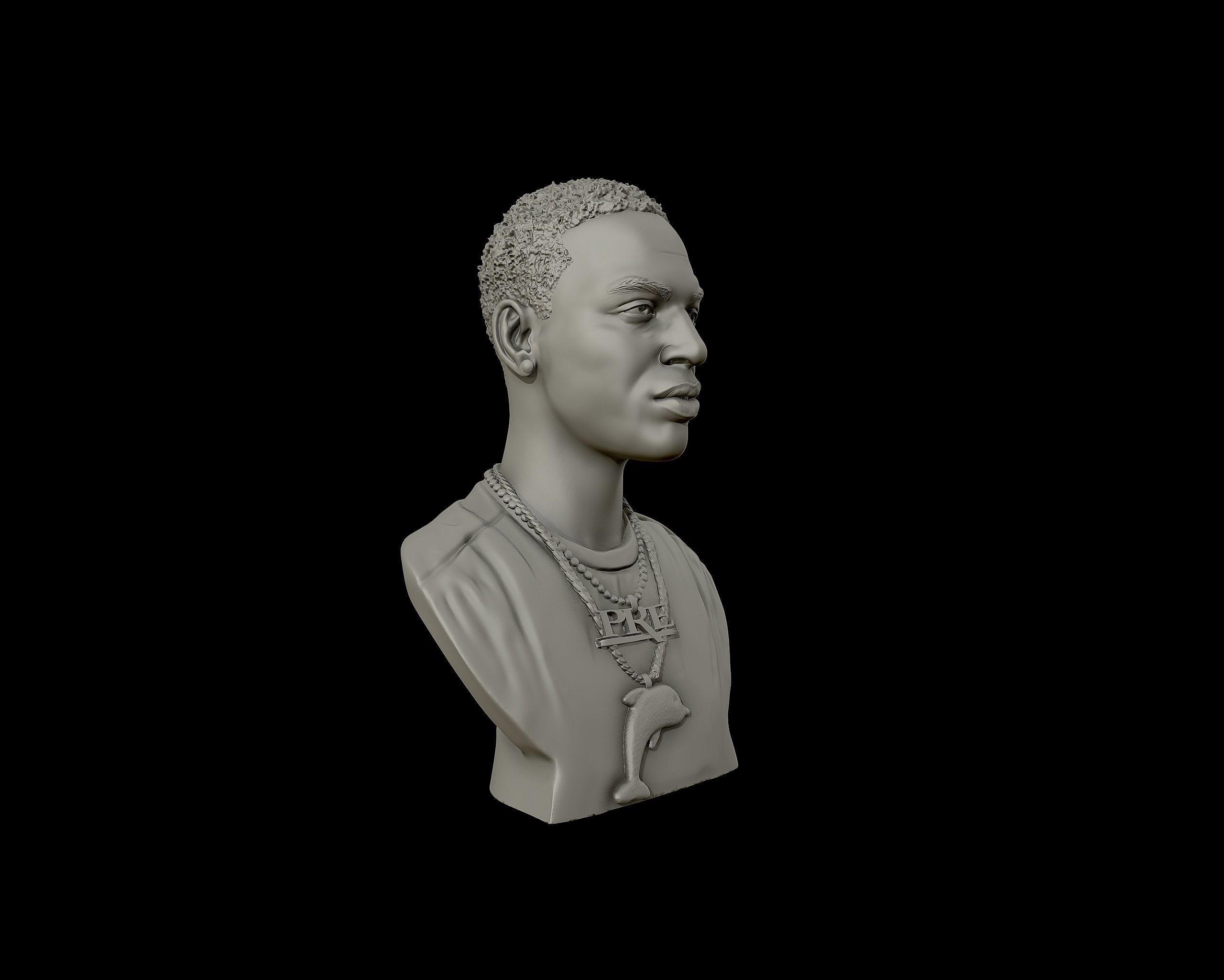 Young Dolph Bust 3D model 3D printable | CGTrader