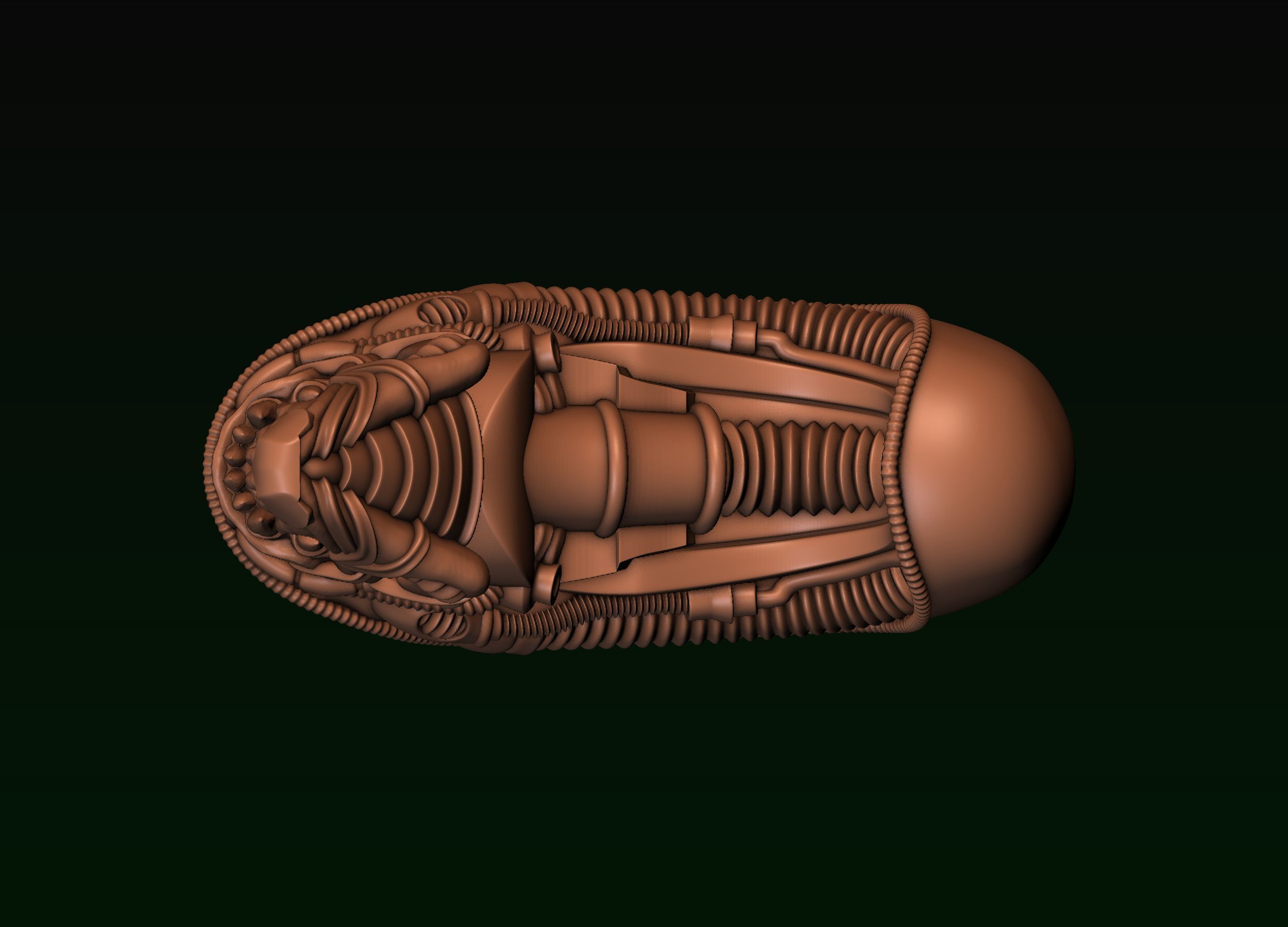 Xenomorph Alien Biomechanical Head 3D model 3D printable | CGTrader