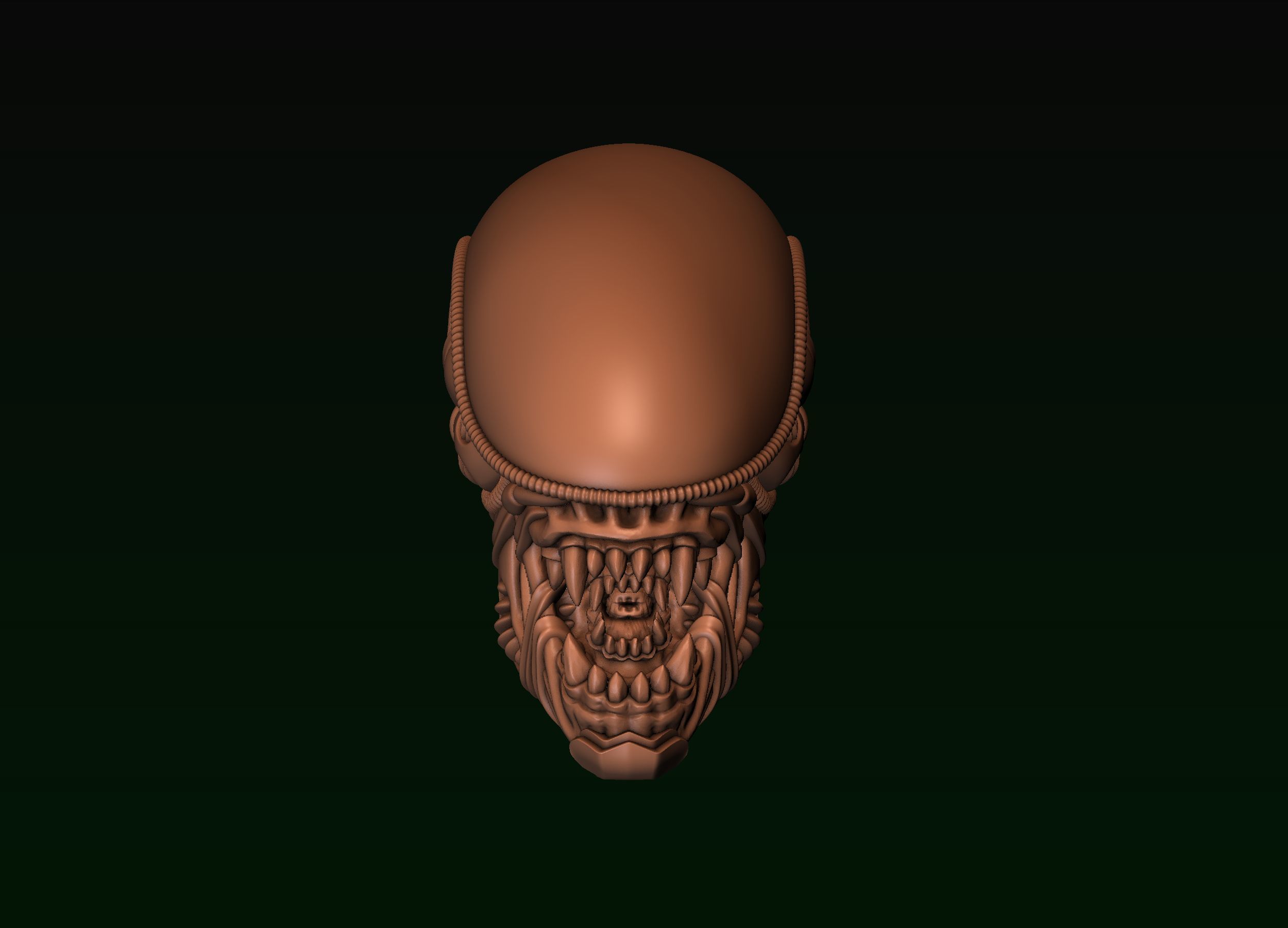 Xenomorph Alien Biomechanical Head 3D model 3D printable | CGTrader