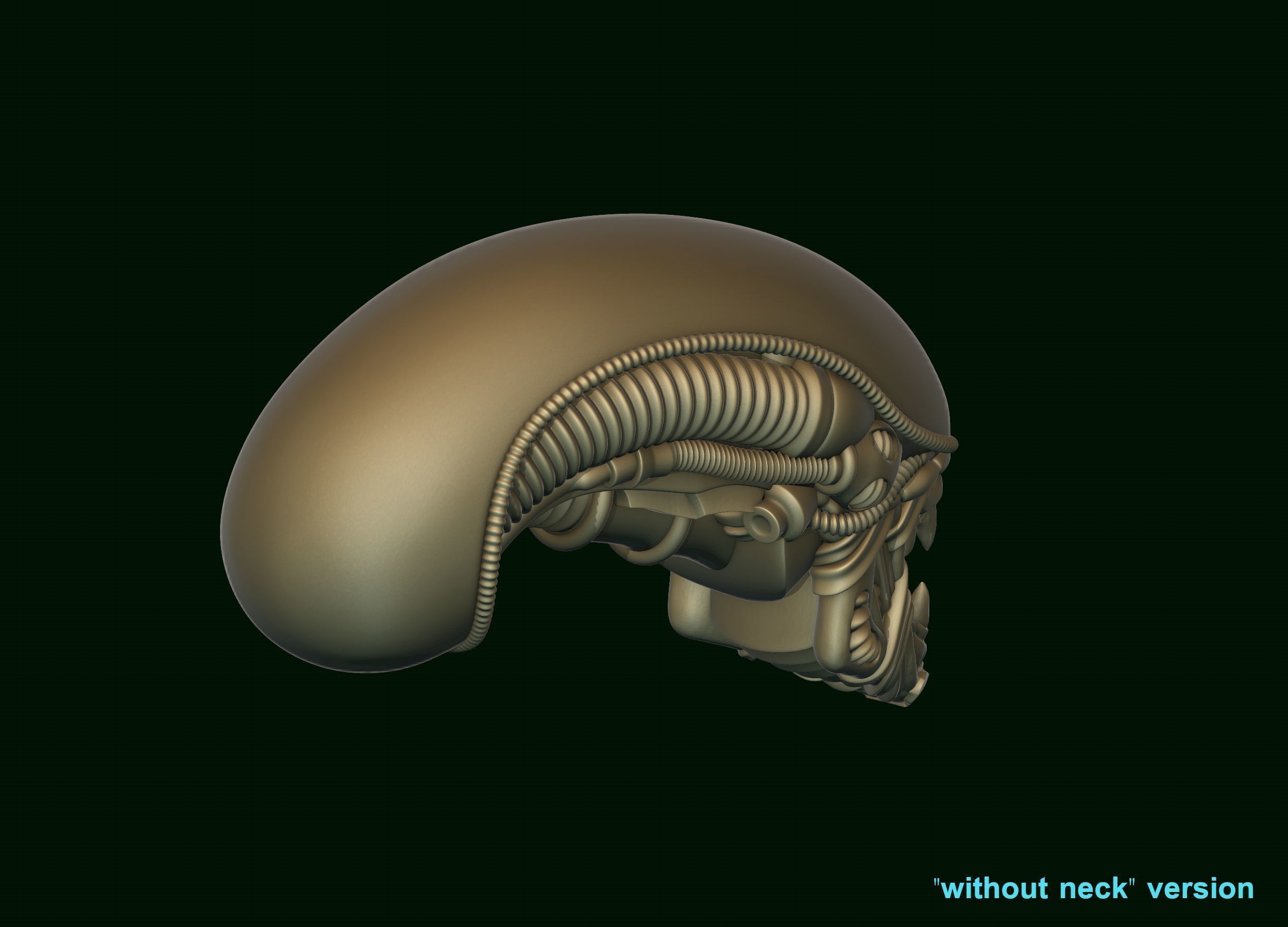 Xenomorph Alien Biomechanical Head 3D model 3D printable | CGTrader