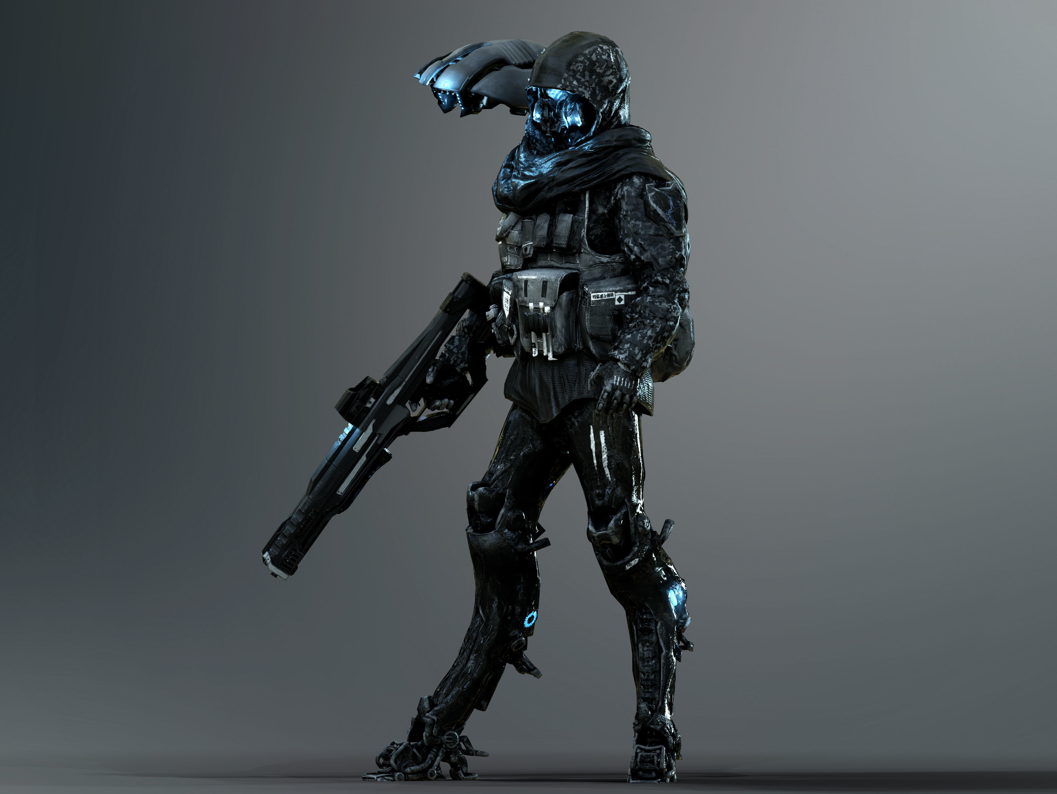 3D model Sci Fi Cyber Soldier VR / AR / low-poly rigged | CGTrader