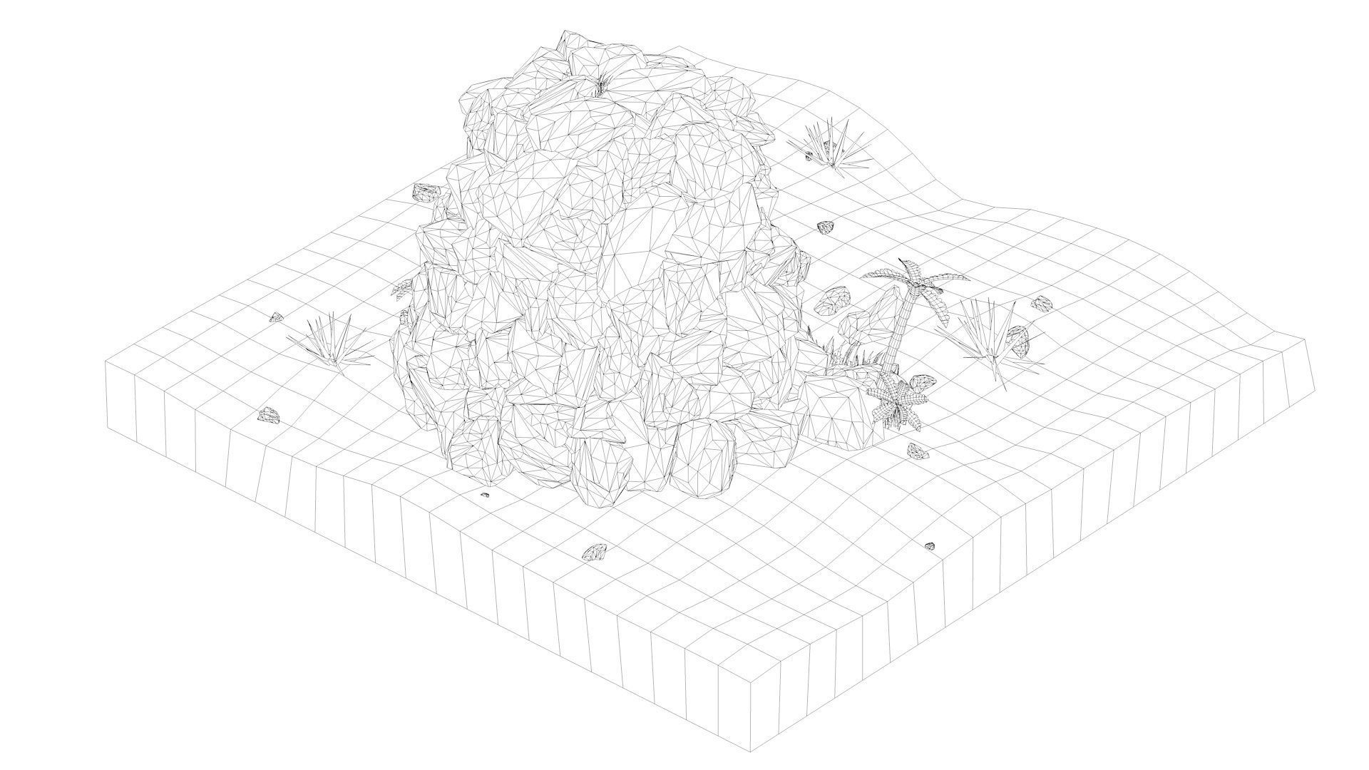 3D model Low Poly Skull Cave VR / AR / low-poly | CGTrader