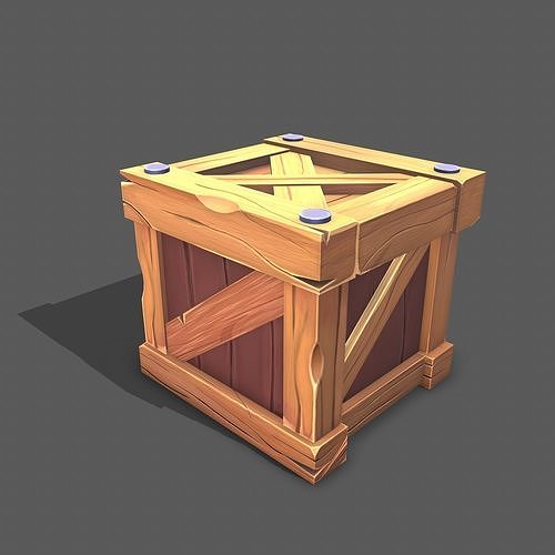 3D model Stylized wood box VR / AR / low-poly | CGTrader