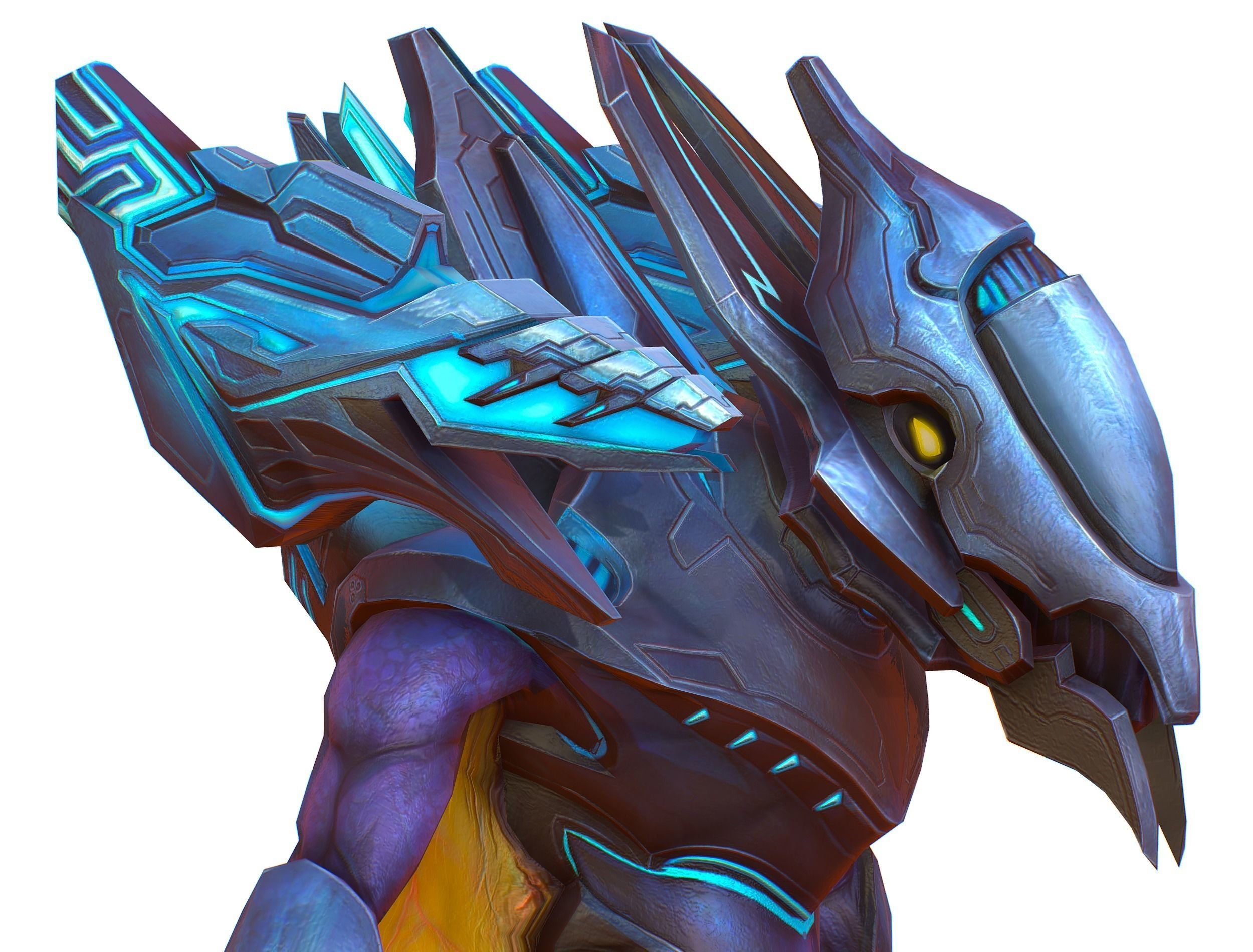 3D model Low Poly Alien Cyborg Trooper Soldier UFO VR / AR / low-poly ...