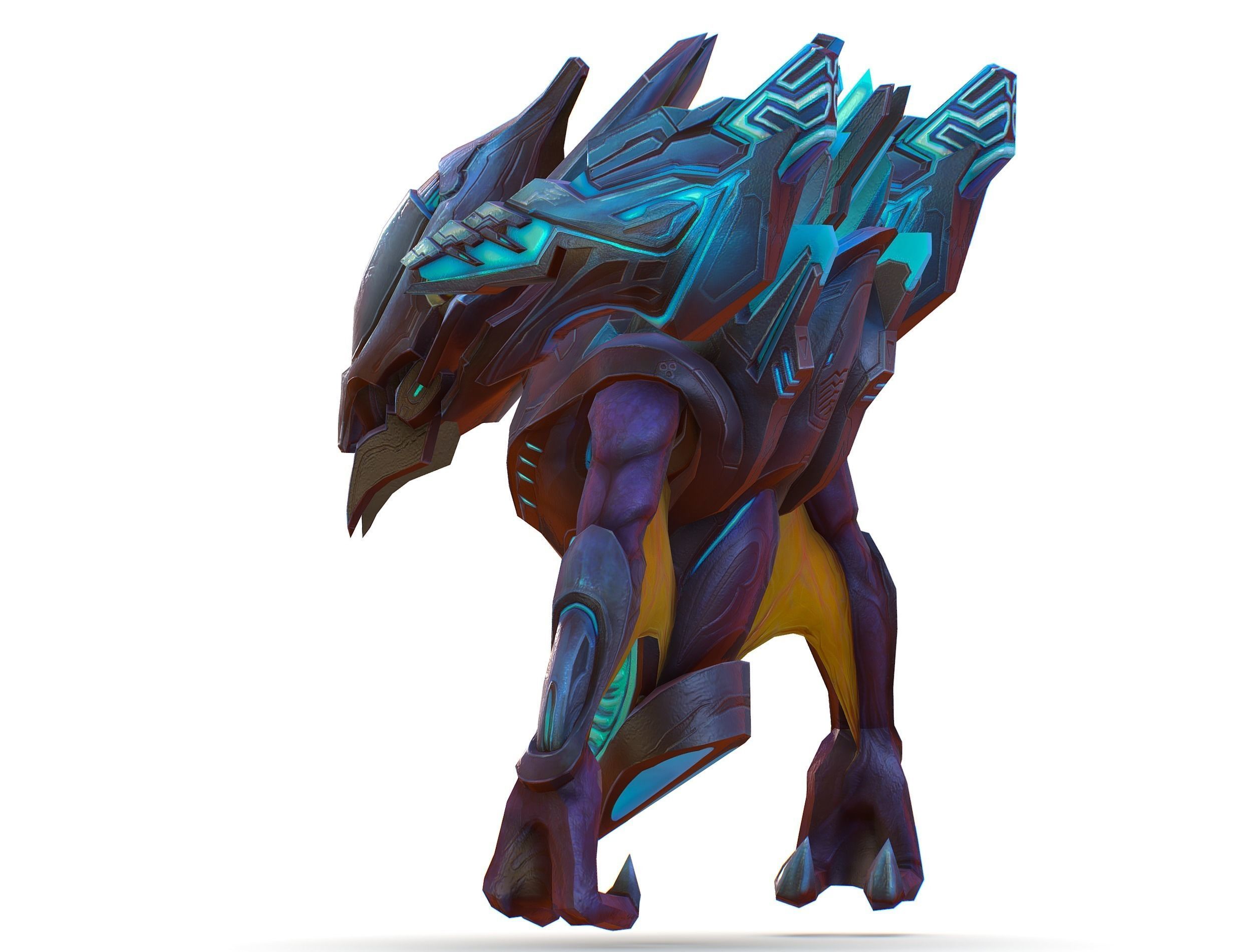 3D model Low Poly Alien Cyborg Trooper Soldier UFO VR / AR / low-poly ...