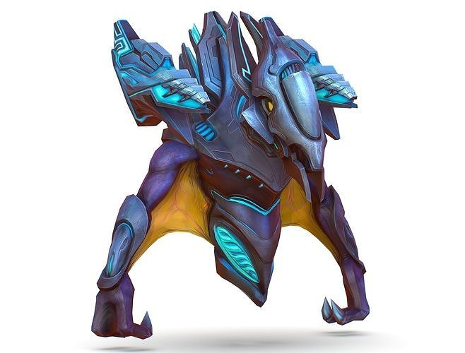 3D model Low Poly Alien Cyborg Trooper Soldier UFO VR / AR / low-poly ...