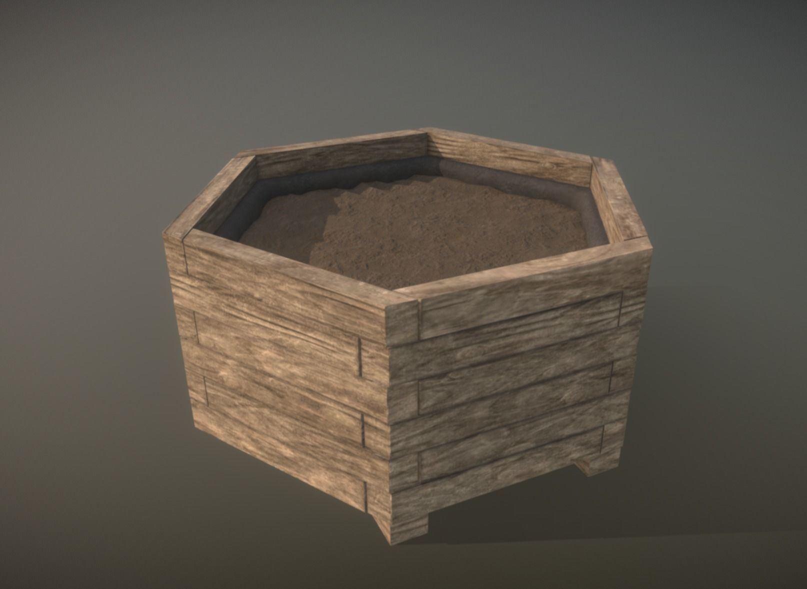 Hexagonal Planting Box Low Poly PBR 3D model | CGTrader