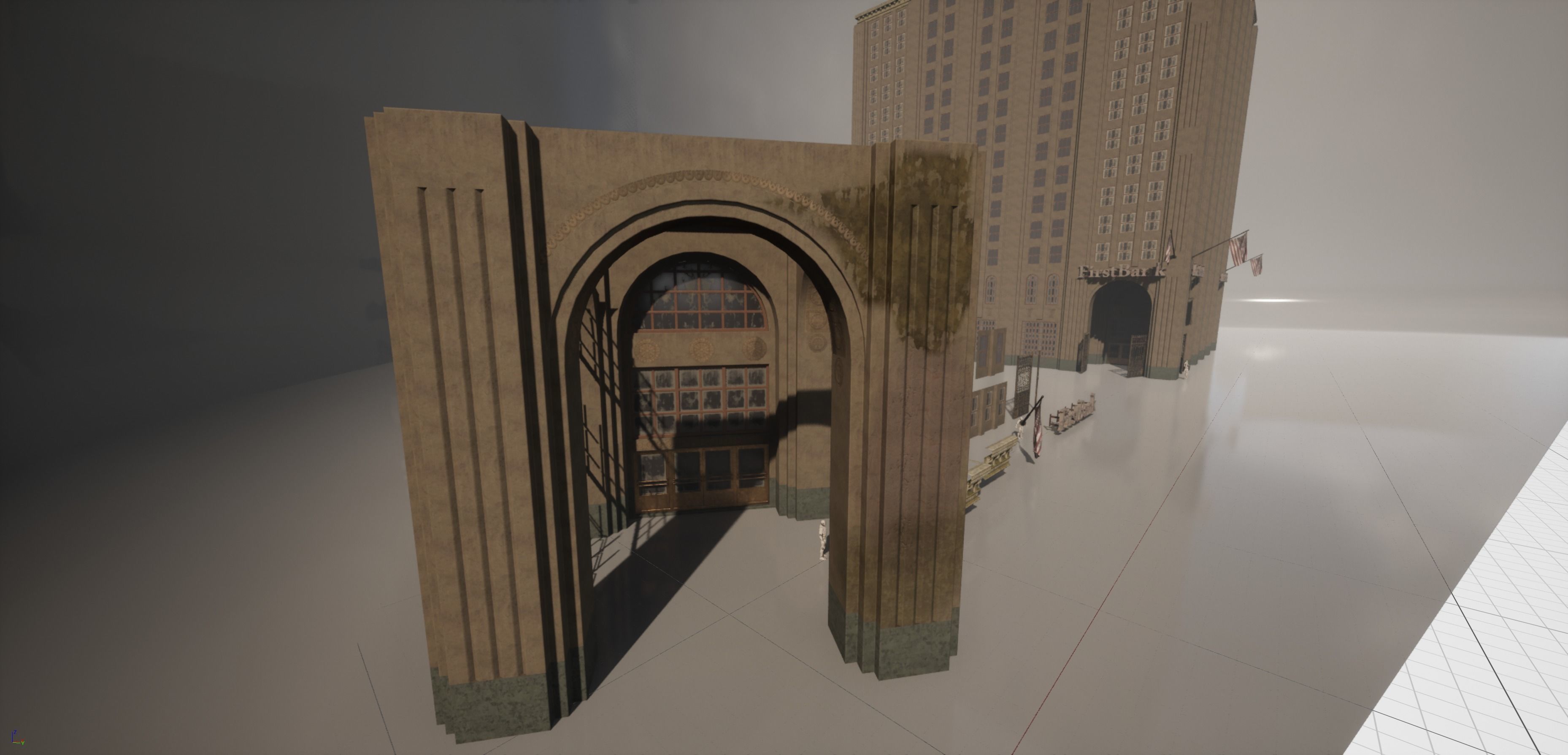 3D model Bank Building Modules and Blueprint VR / AR / low-poly | CGTrader