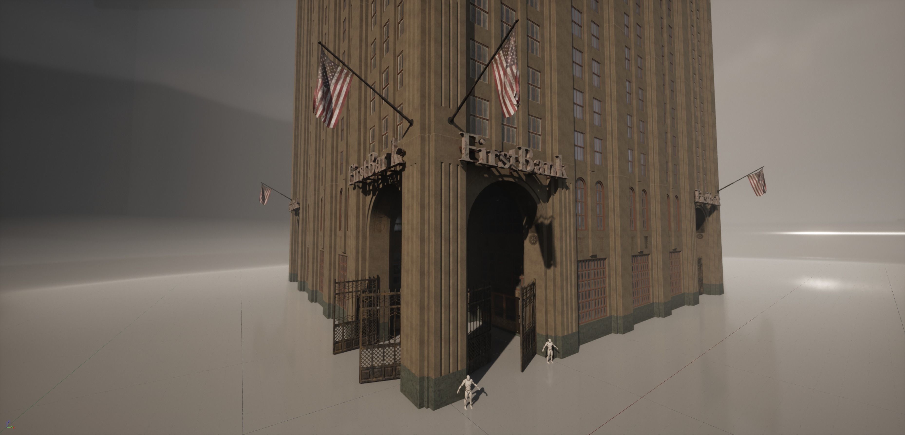 3D model Bank Building Modules and Blueprint VR / AR / low-poly | CGTrader