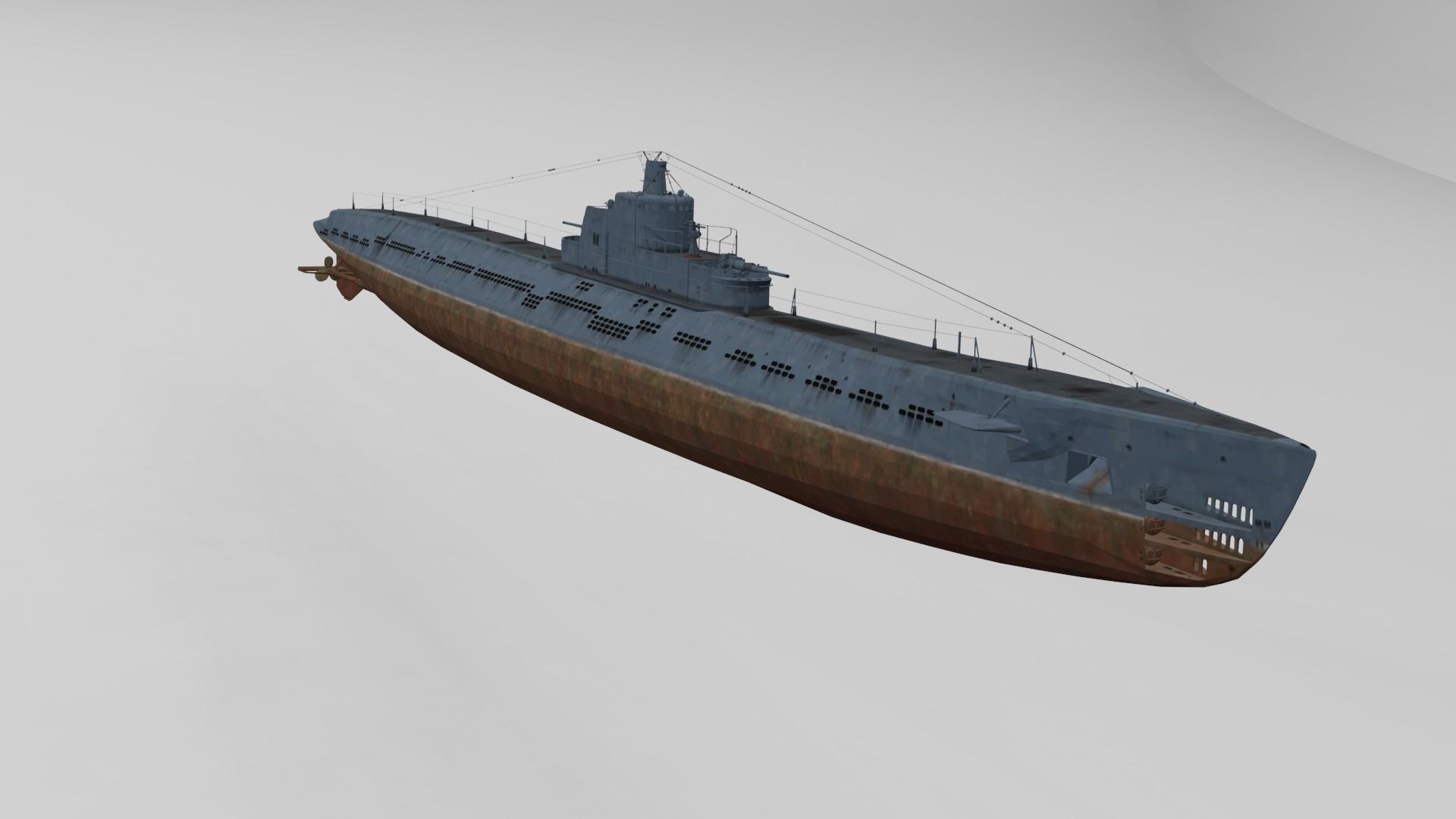 free submarine low-poly 3D model free VR / AR / low-poly 3D model ...