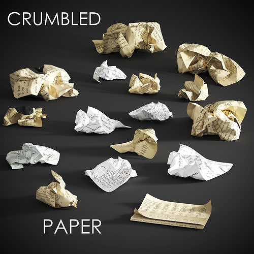 3D model Crumpled paper VR / AR / low-poly | CGTrader