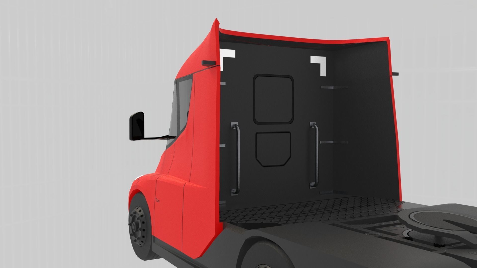3D model Low-Poly Electric Semi Truck - Tesla Daycab Tractor Truck 2018 ...