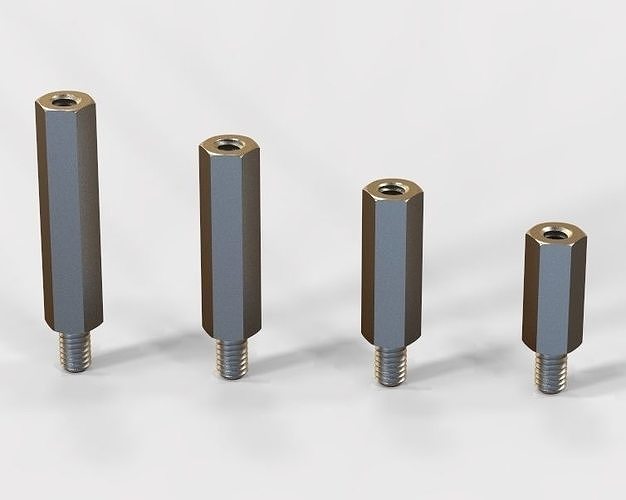 M8 Hexagonal Stud Male-Female Connector 3D model 3D printable | CGTrader