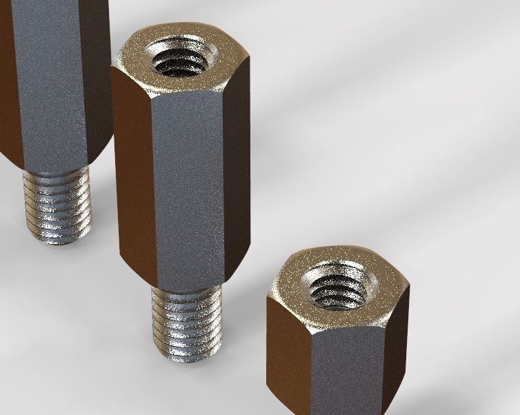 M12 Hexagonal Stud Male-Female Connector 3D model 3D printable | CGTrader