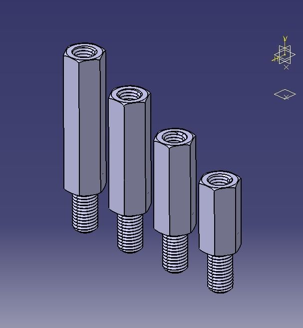 M20 Hexagonal Stud Male-Female Connector 3D model 3D printable | CGTrader