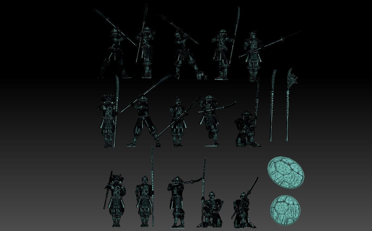 Ashigaru Naginata Regiment 3D model 3D printable | CGTrader
