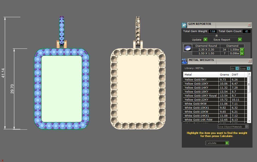Diamond Border Frame Charm 3D model 3D printable | CGTrader