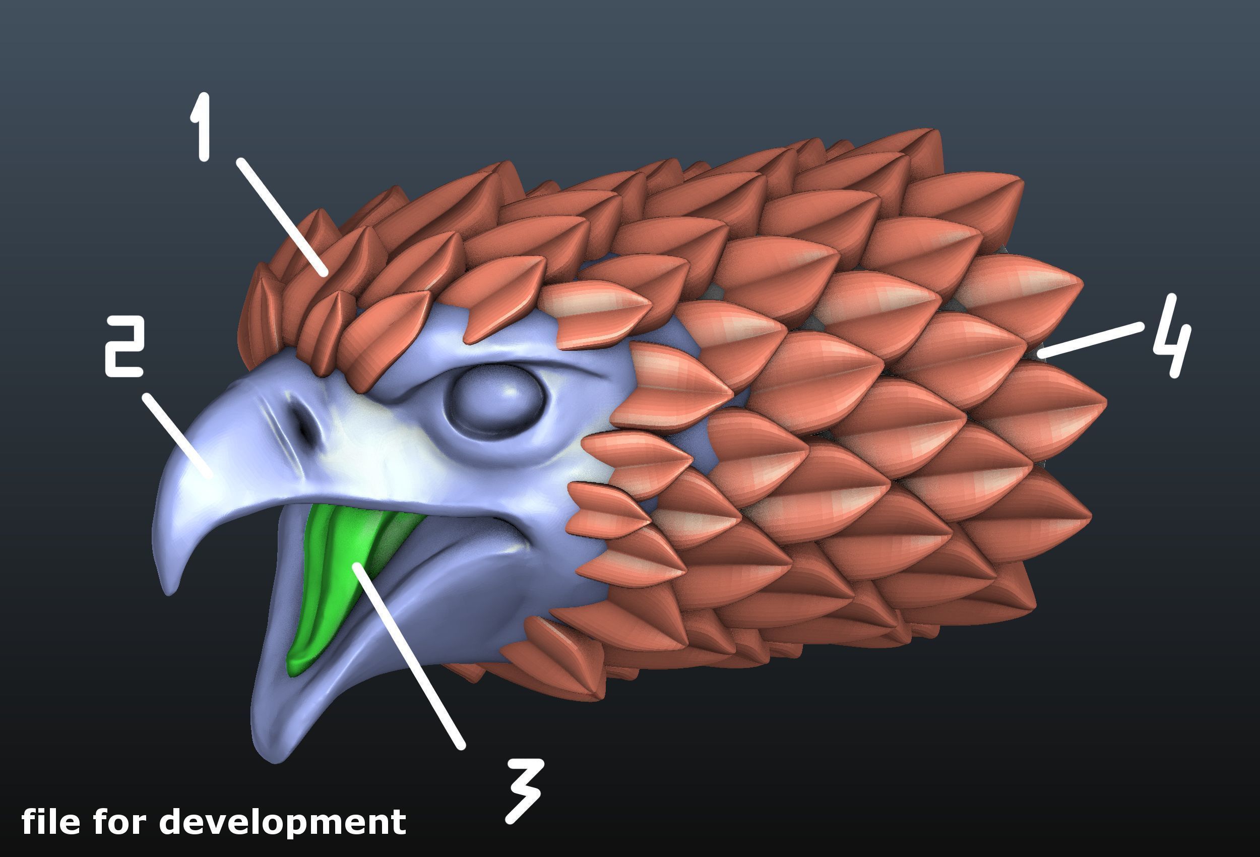 Falcon Head Stylized 3D model 3D printable | CGTrader