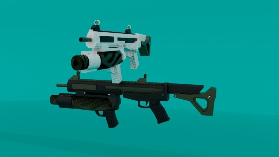 3D model Two guns black and white VR / AR / low-poly | CGTrader