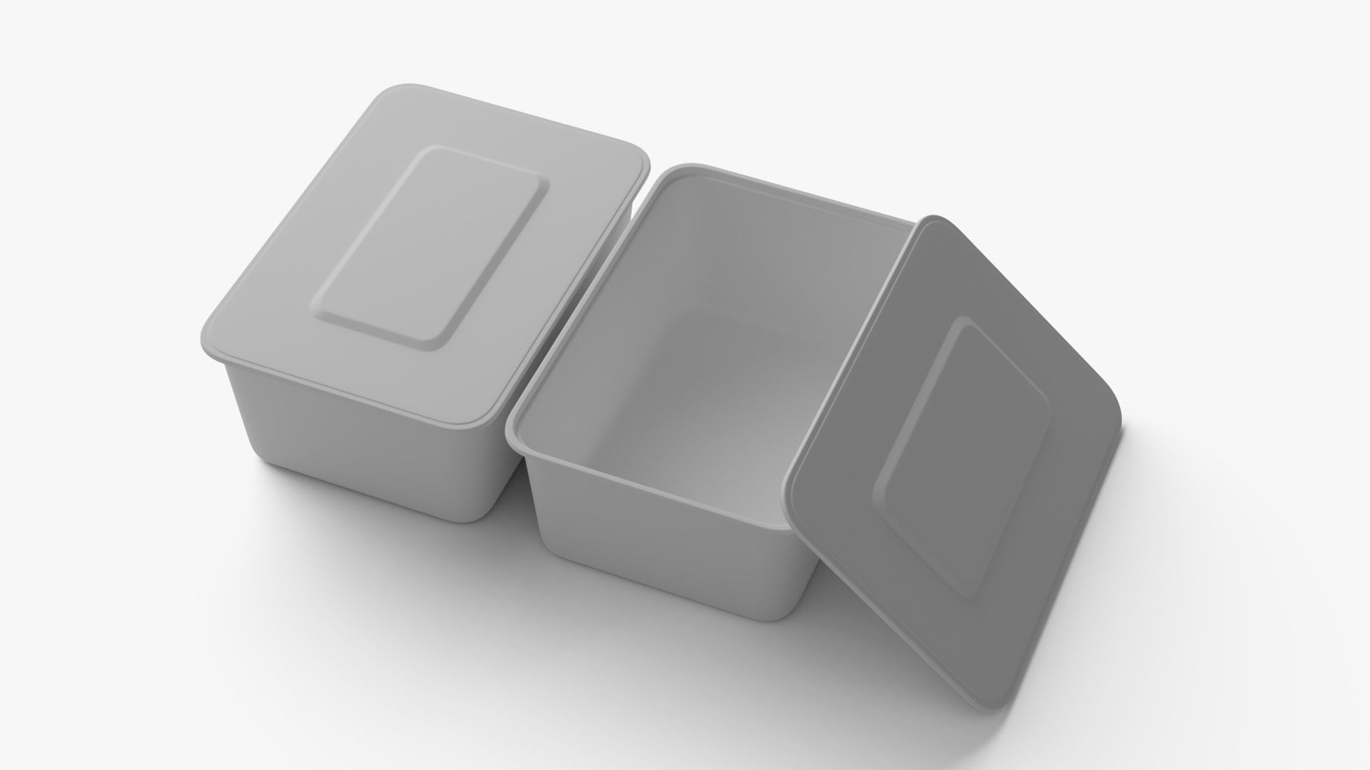 3D model Rectangle Meal Prep Container 2 VR / AR / low-poly | CGTrader