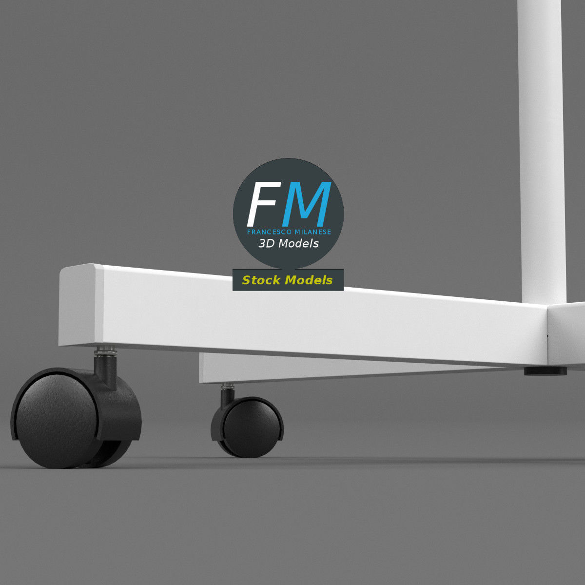 4 wheels rolling stand base 3D model | CGTrader
