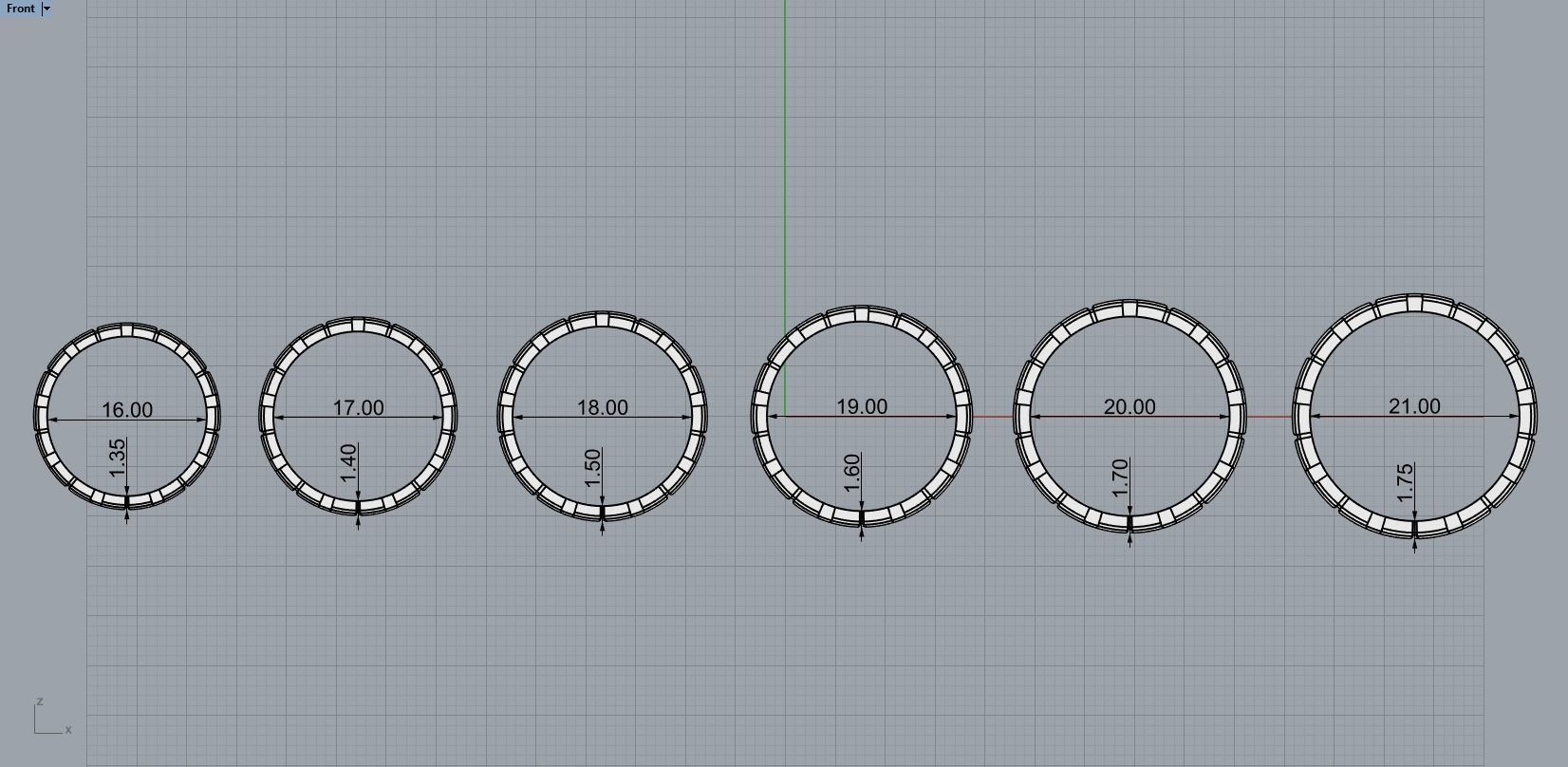 cross rings sizes dimension collection 3D model 3D printable | CGTrader
