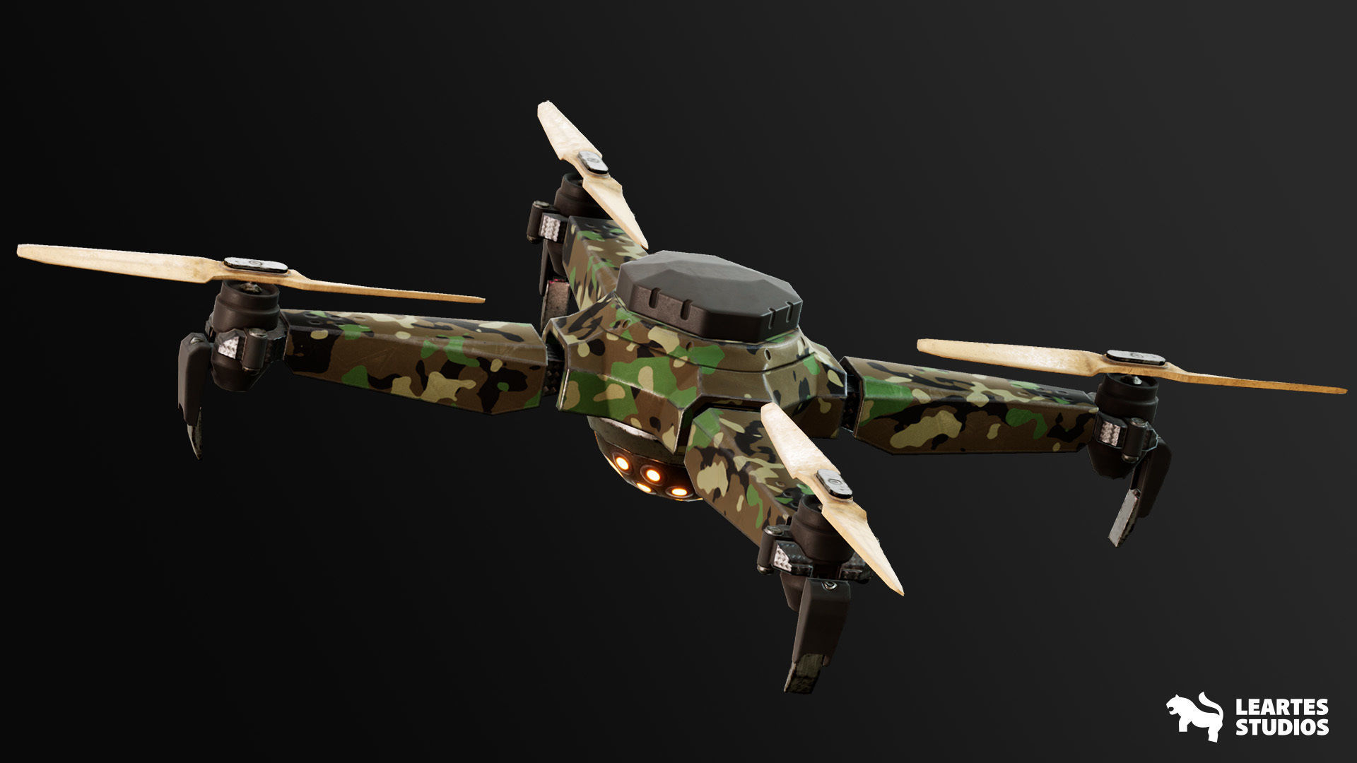 3D model Military Drone - Rigged and BP Controllable VR / AR / low-poly ...