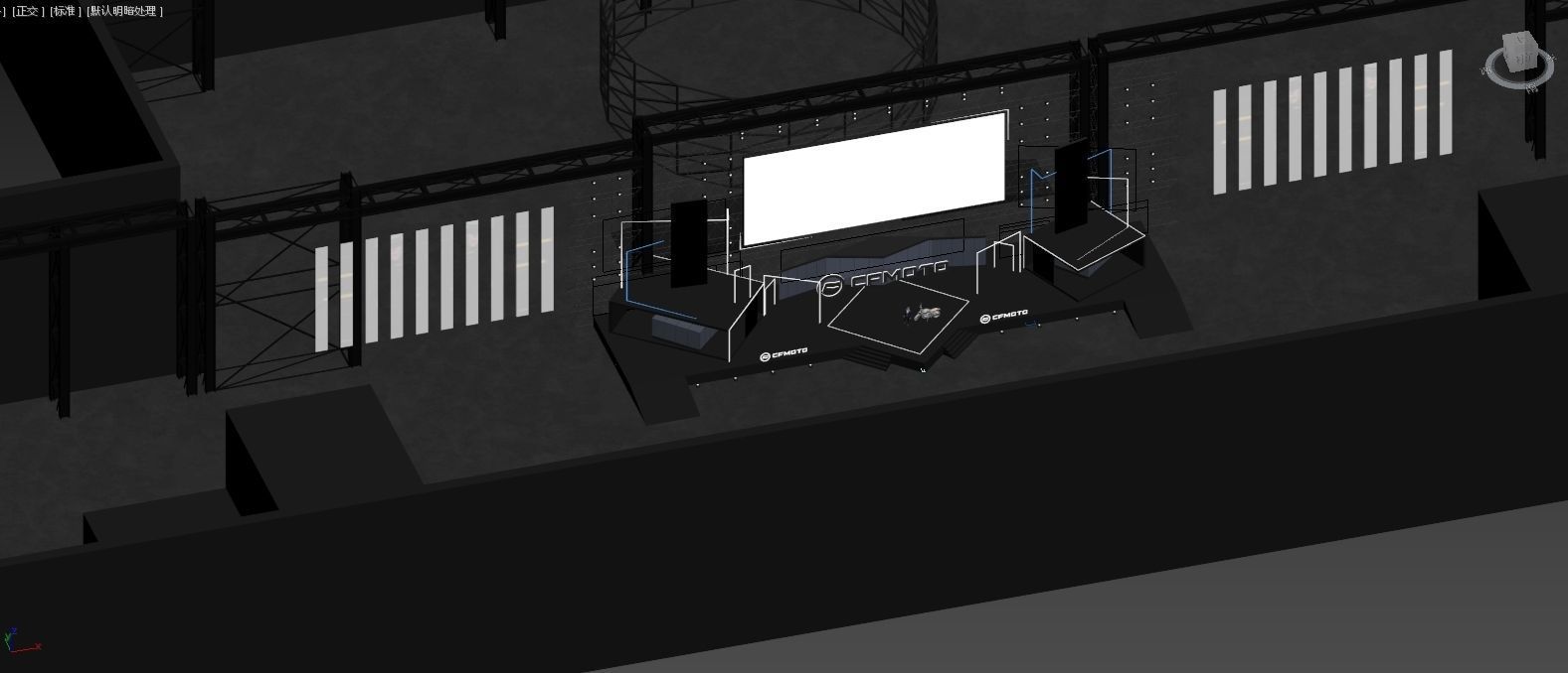 motorcycles stages lights stands gala performances 3D model | CGTrader