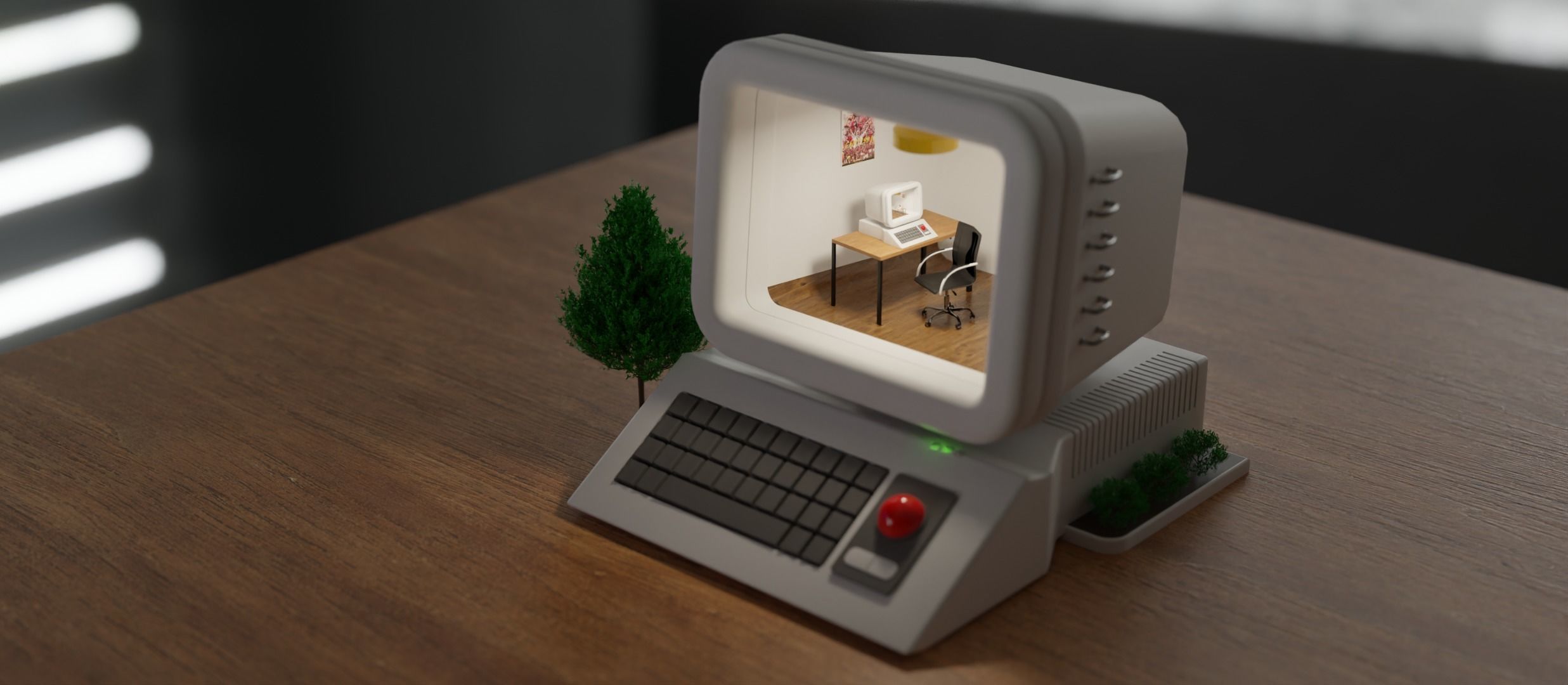 3D model old pc-room VR / AR / low-poly | CGTrader
