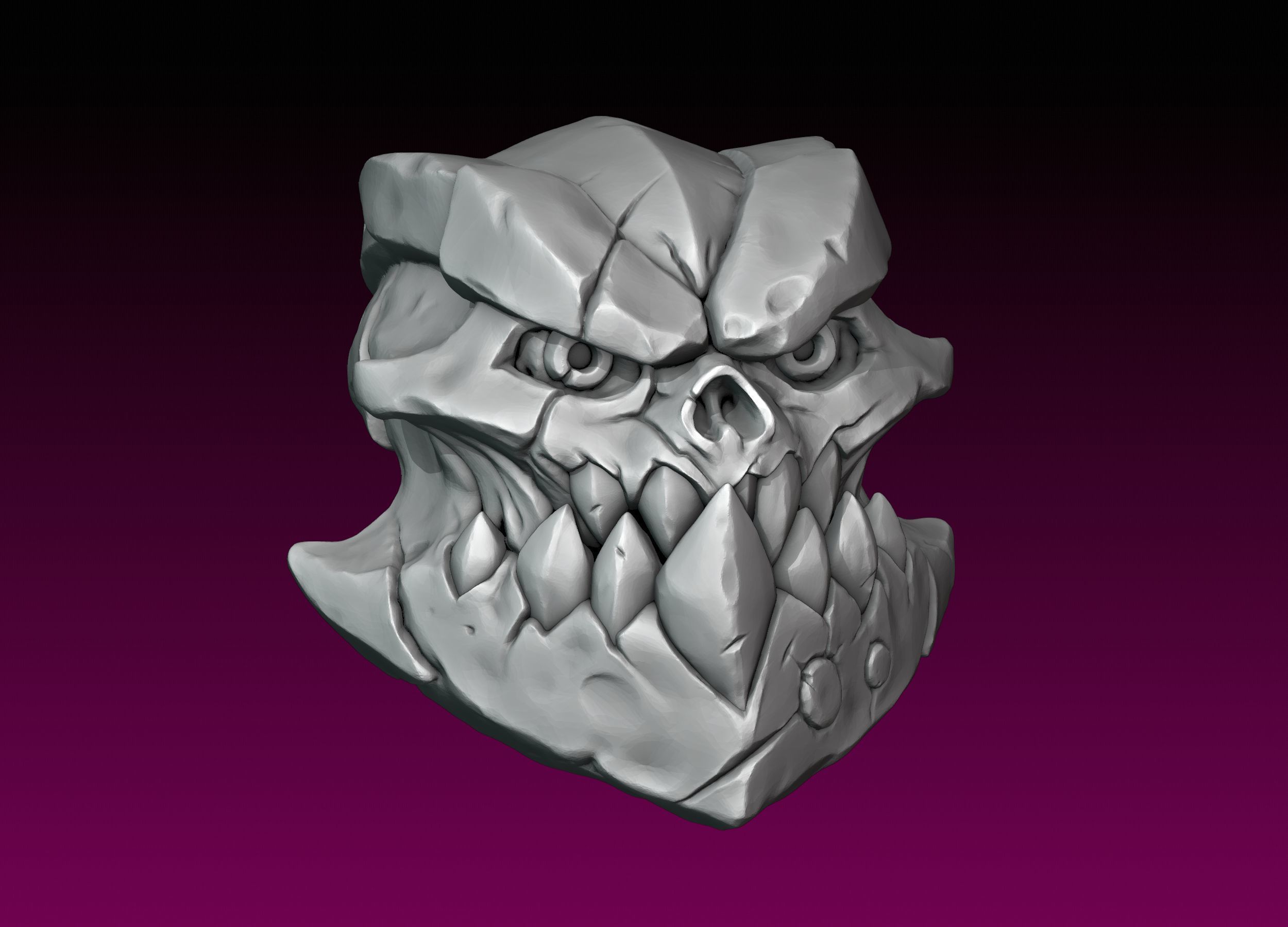 Stone Demon Skull 3D model 3D printable | CGTrader