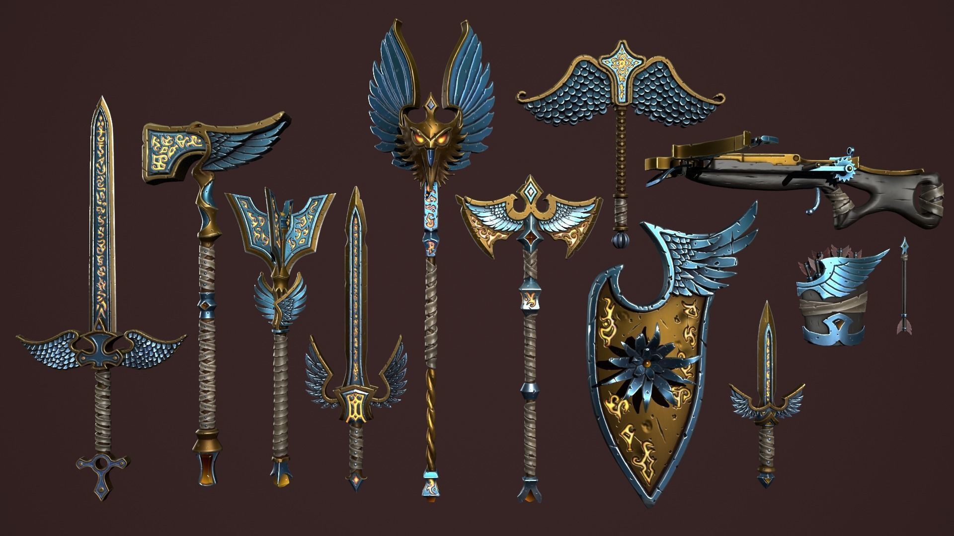 Runes weapons collection 3d print 3D printable | CGTrader