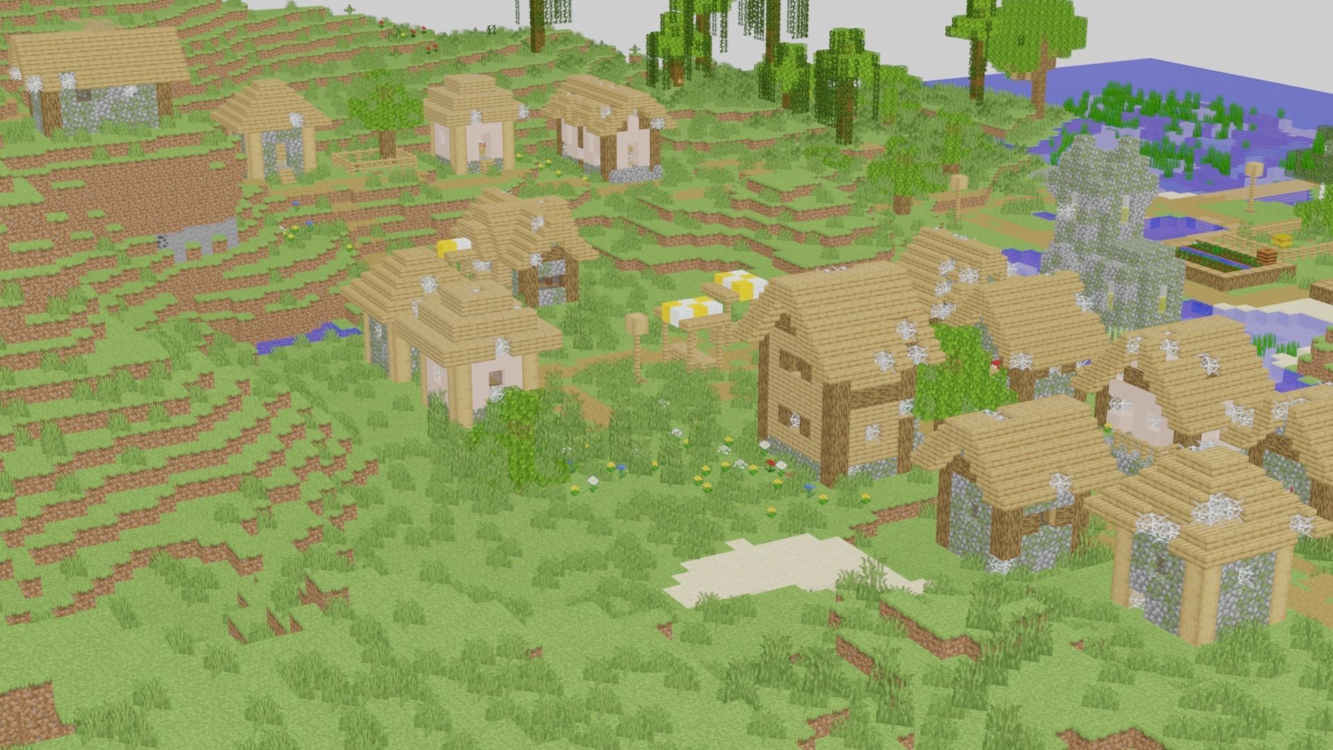 Minecraft Village 3D model | CGTrader