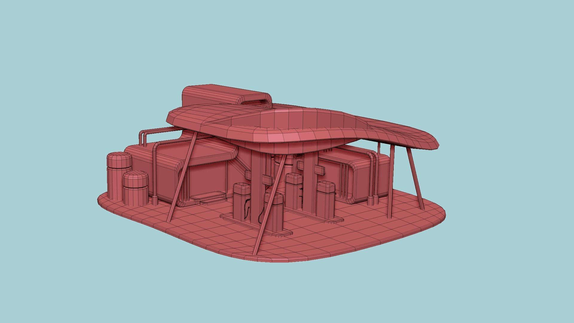 10 Sci Fi Buildings Collection C - Blue - Exterior Design | CGTrader