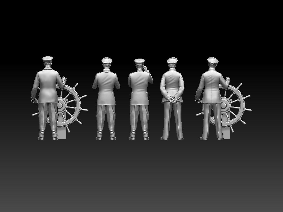 captain and offecers of sailing ship 3D model 3D printable | CGTrader